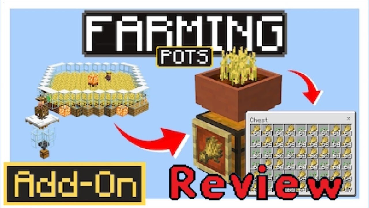 Minecraft Bedrock addon mod review farming pots - YouTube