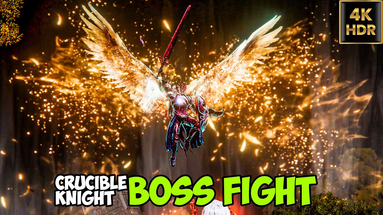 Elden Ring | Crucible Knight Boss Fight Scene | PS5 4K HDR 60FPS - YouTube