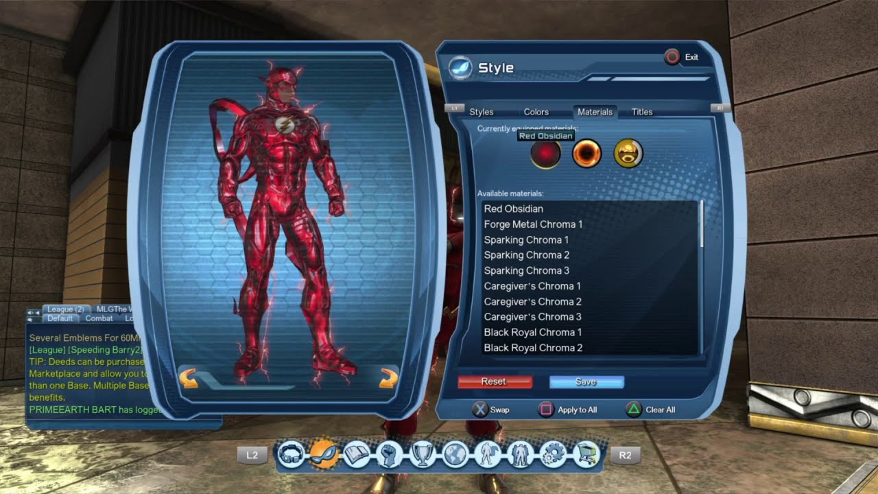 Showing all of my materials in DCUO amd Flash style - YouTube