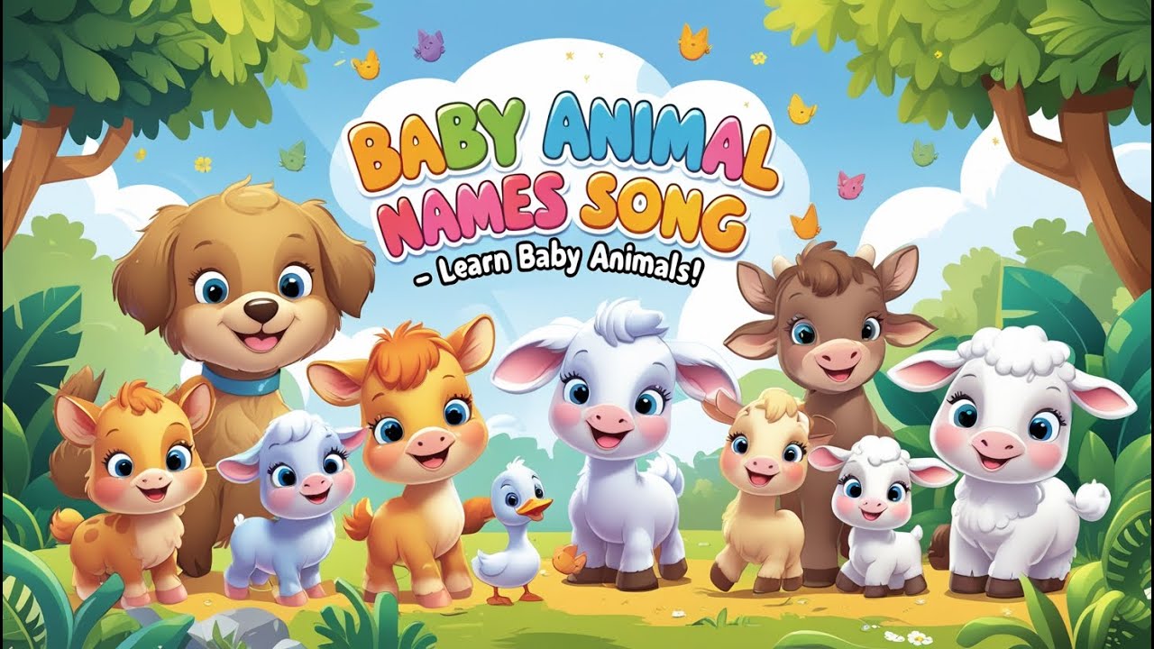 Baby Animal Names Song for Kids – Learn Baby Animals & Their Names ...