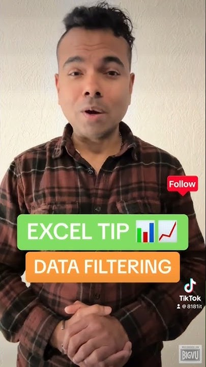 EXCEL TIP - DATA FILTERING - YouTube
