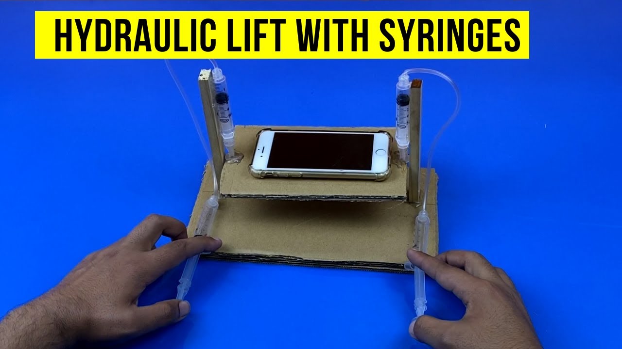 Make Hydraulic lift using using cardboard | Hydraulic Lift Mechanism ...