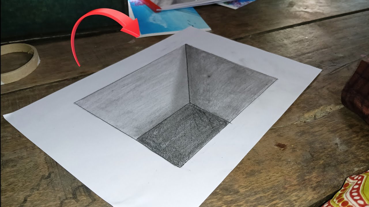 how to draw easy 3d hole drawing for beginners in paper|step by step ...