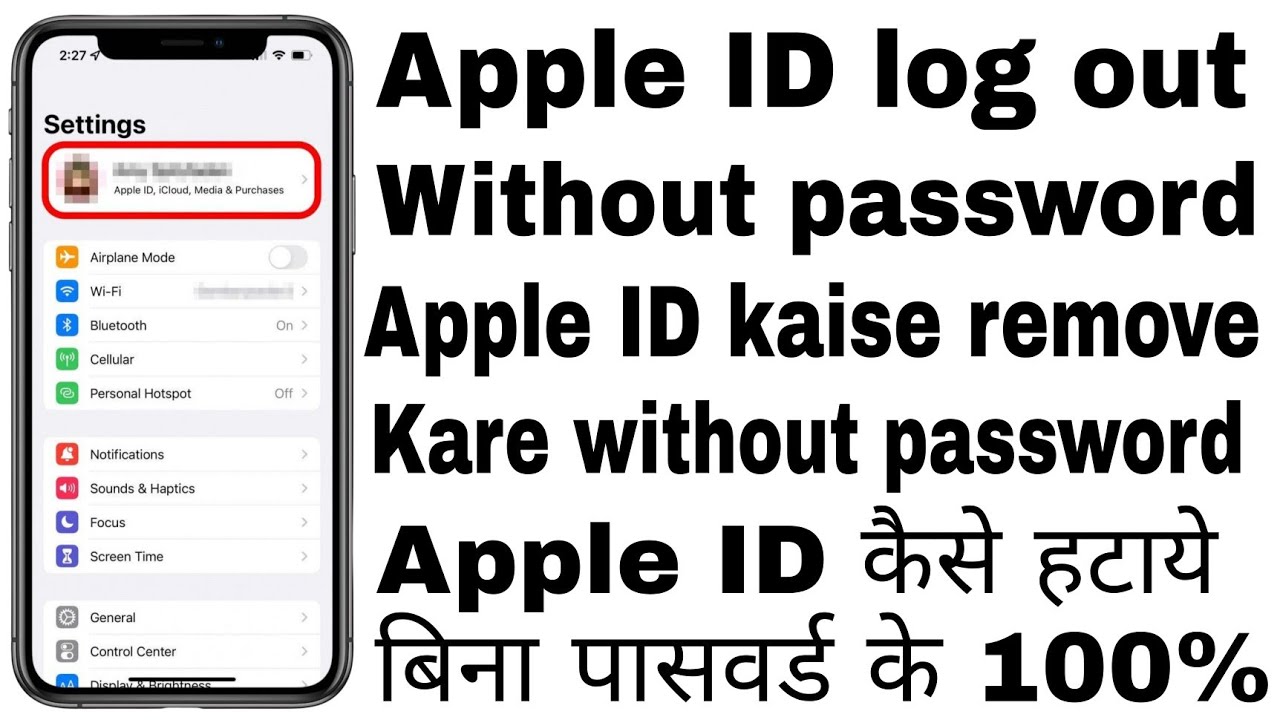 how to remove Apple ID without password | how to sign out Apple ID ...