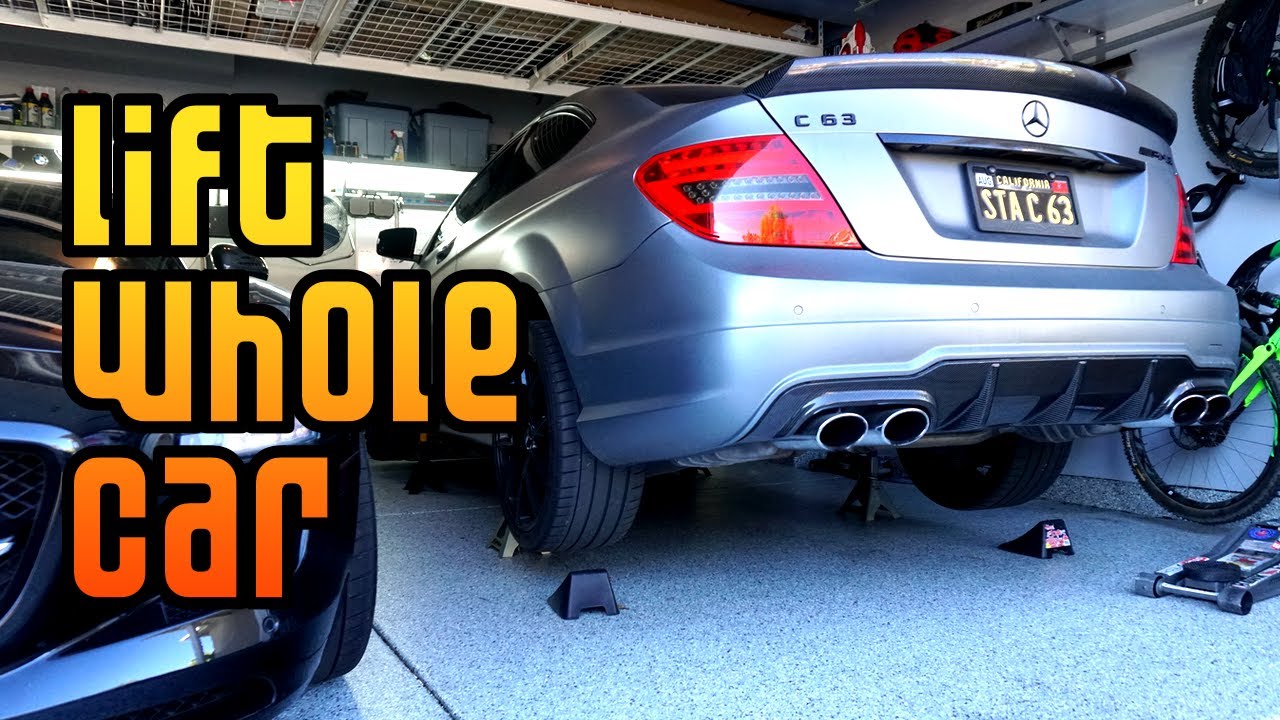 How to Lift a Mercedes W204 C Class at Home! (4 Wheels Off the Ground ...