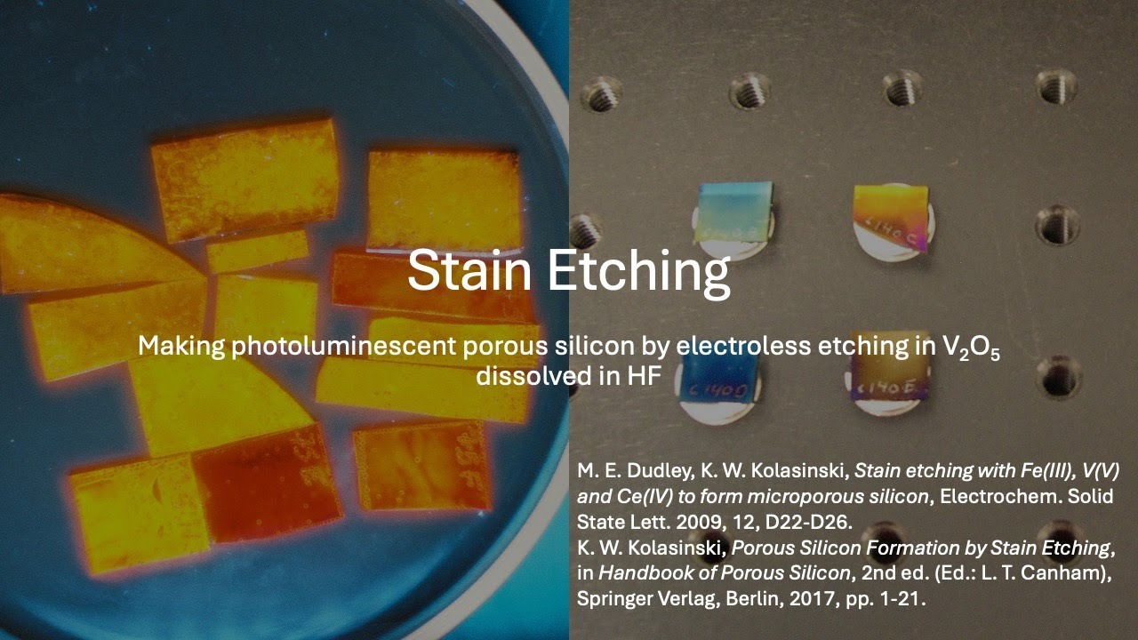 Laboratory demonstration of stain etching to form photoluminescent ...