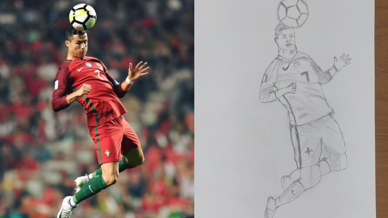 Easy Cristiano Ronaldo drawing for Beginners| Cr7 football player from ...