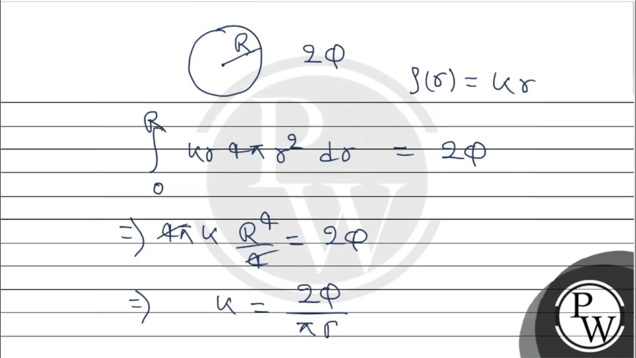 Let a total charge \( 2 Q \) be distributed in a sphere of radius \( R \), with the charge densi ...
