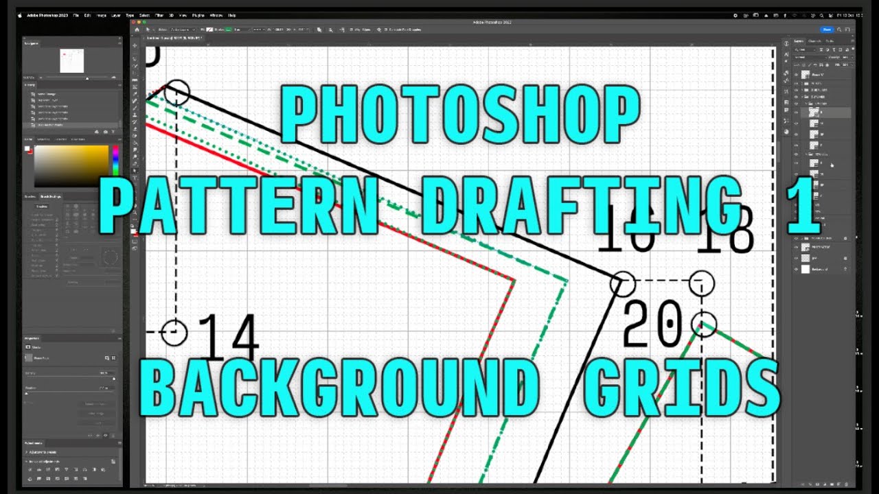 PHOTOSHOP PATTERN DRAFTING 1 - BACKGROUND GRIDS - YouTube