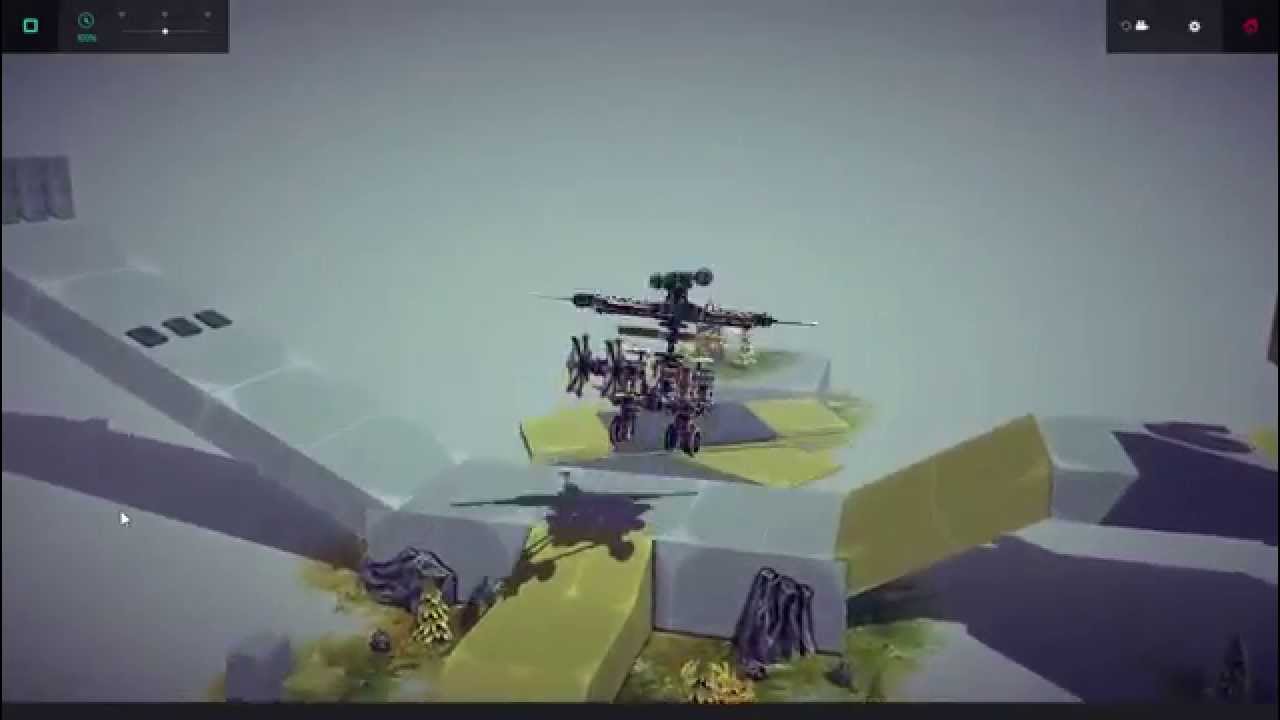 Besiege: Flybar stabalized helicopter! - YouTube