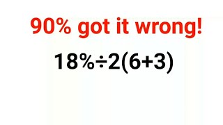 18%÷2(6+3) The answer is not 1. Many got it wrong!  Ukraine Math Test #math #percentages #ukraine