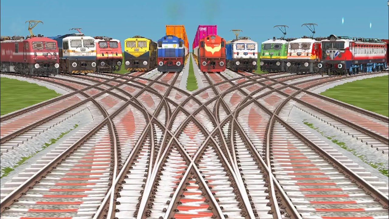 Unbelievable 10 Trains Crossing On Indian Railway Tracks | different ...