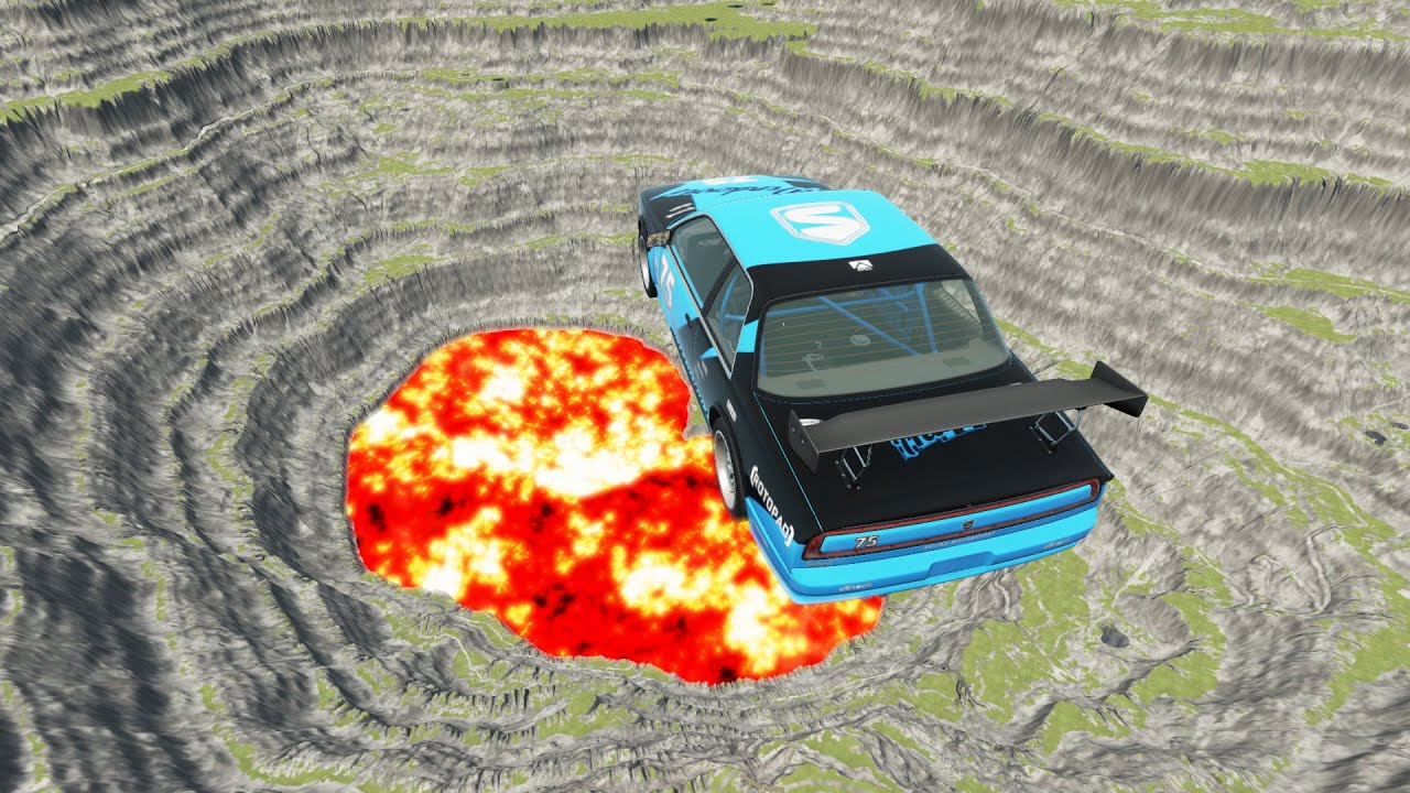 Leap of Death Cars Jumps & Falls into Lava #154 | BeamNG drive - YouTube