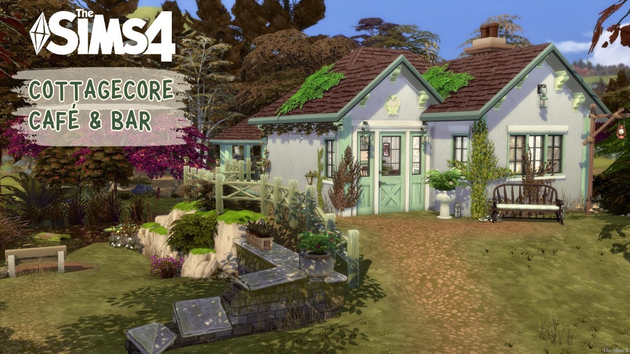 A Cozy Cottagecore Café 🌲☕ | The Sims 4 Speed Build With Gallery Wall ...