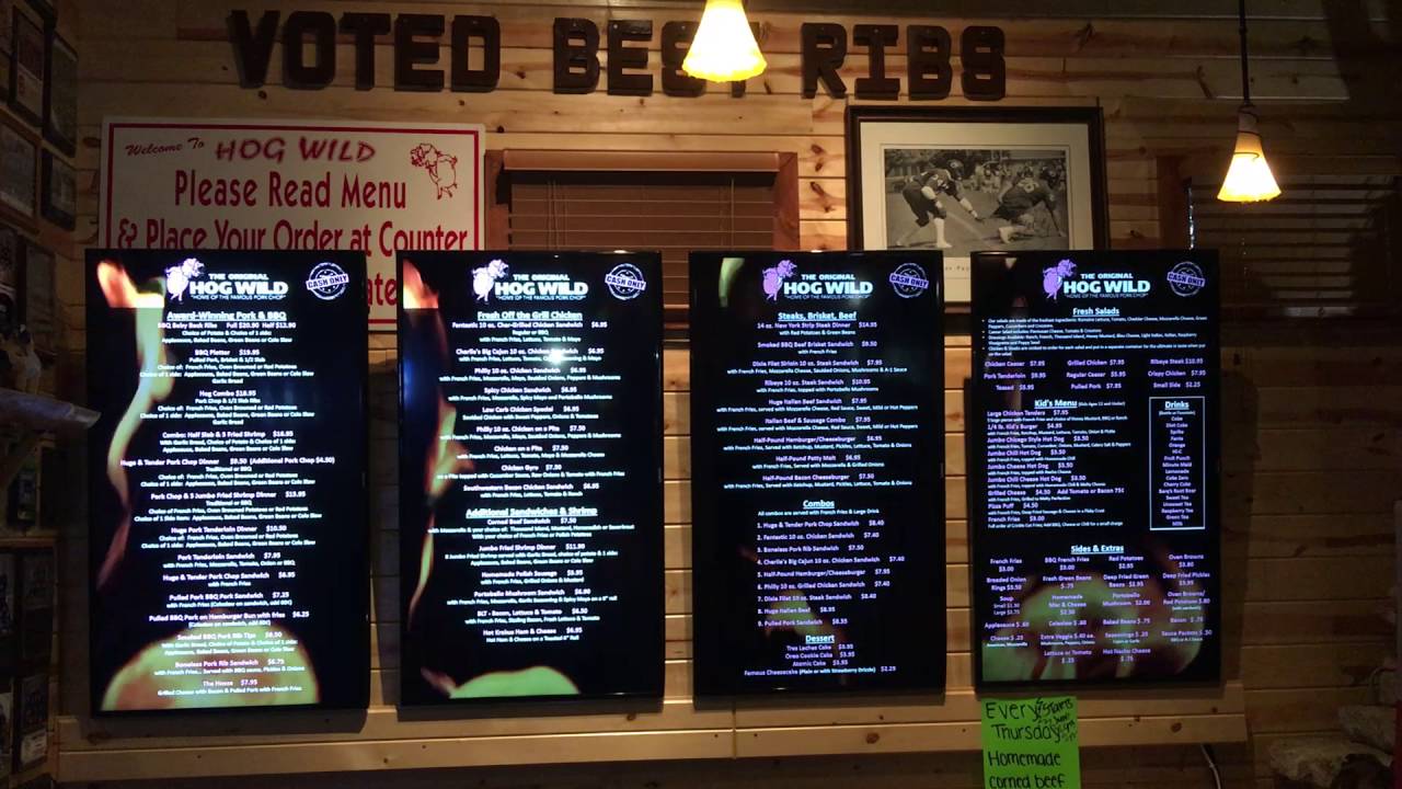 The Hog Wild Menu Boards - YouTube