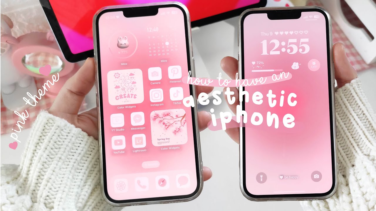 MAKE YOUR IPHONE AESTHETIC Pink Aesthetic Lock Screen Widgets make-your-iphone-aesthetic-pink-aesthetic-lock-screen-widgets