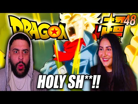GIRLFRIEND'S REACTION TO GOKU BLACK VS SSJ2 TRUNKS! Dragon Ball Super Episode 48