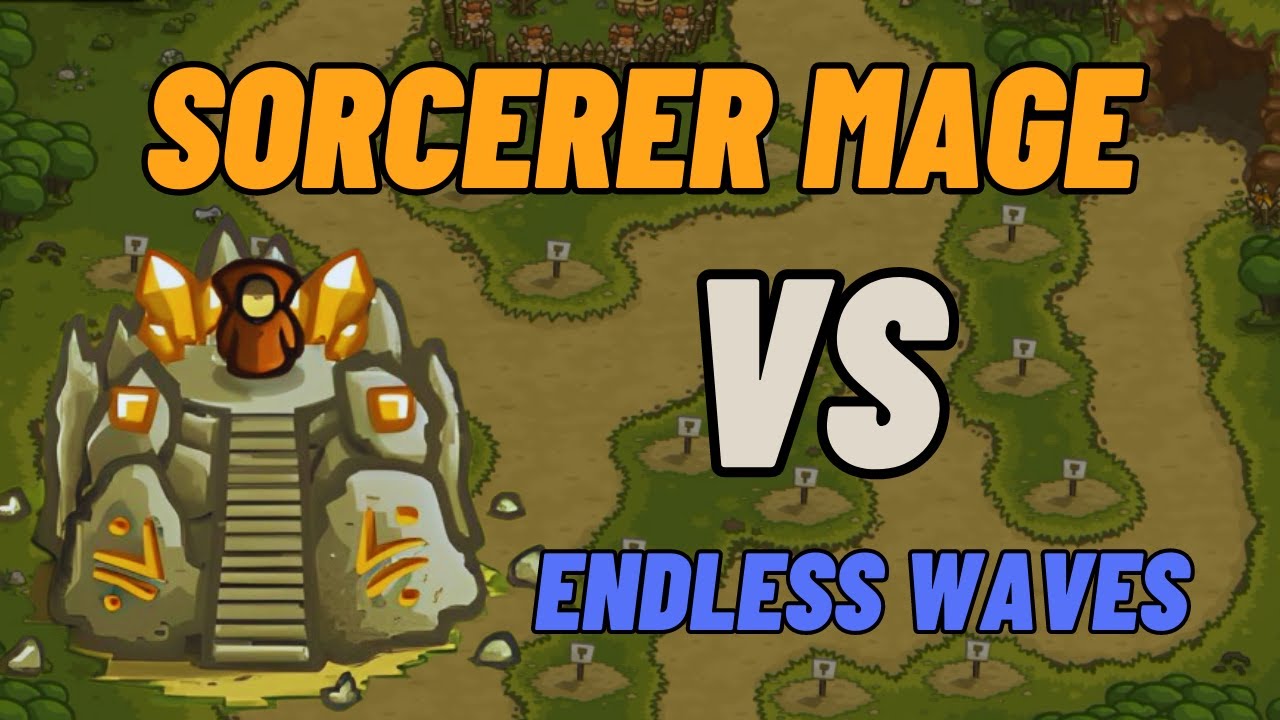 Kingdom Rush: Sorcerer Mage Max Level vs Endless Waves of Enemies - YouTube