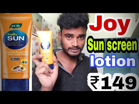 how to use joy sun screen lotion in telugu #sunscreen #lotion #skin# ...