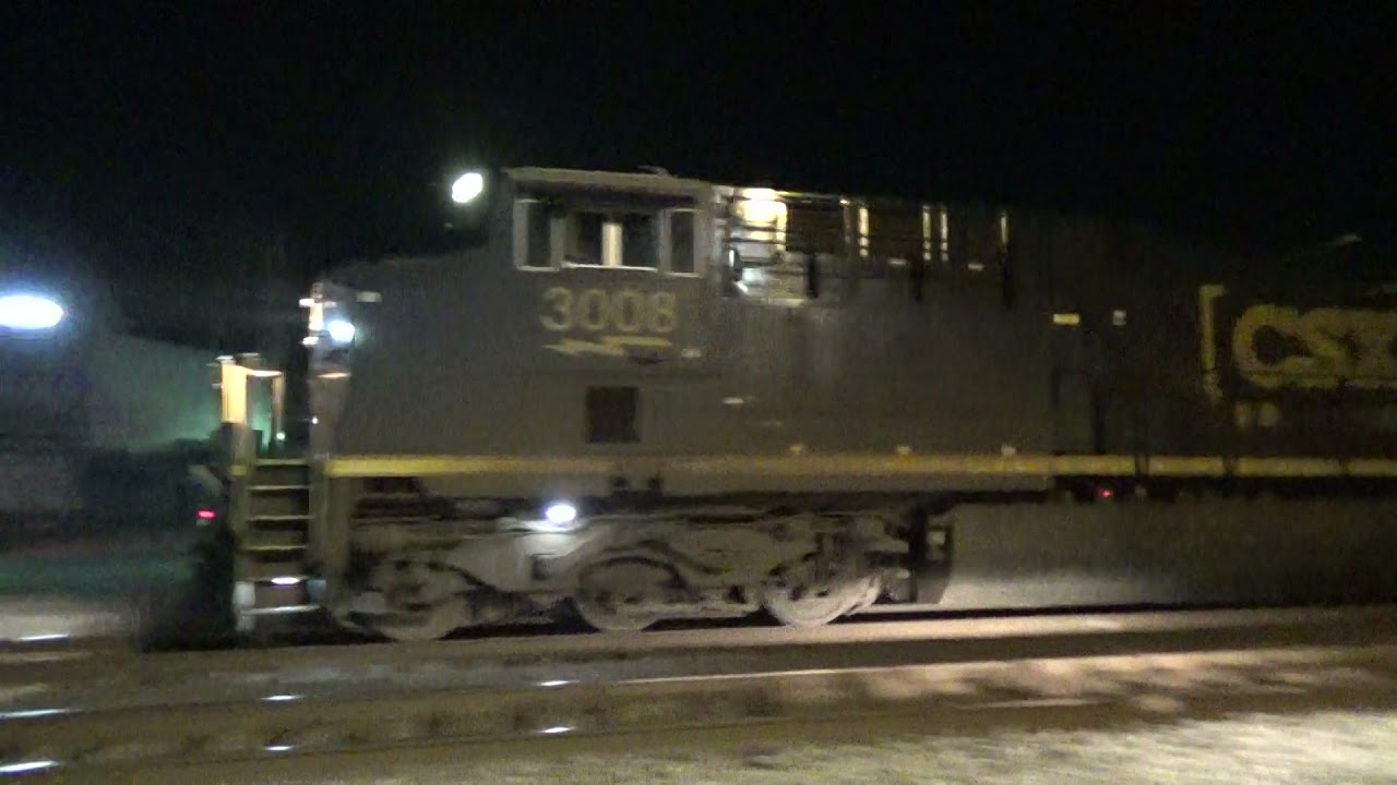 CSX 3008 ES44AH Leads F722-30 By Wilson,NC W/ Double EOT'S & Narrow ...