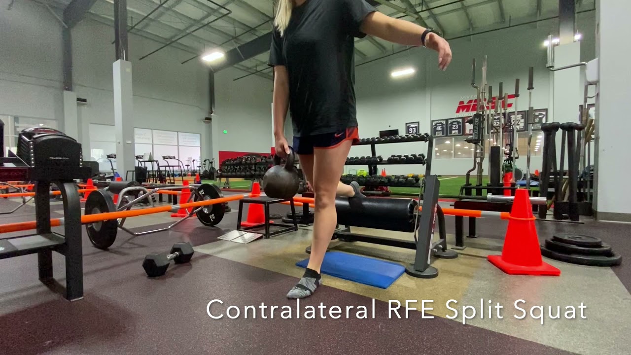 Contralateral RFE Split Squat - YouTube
