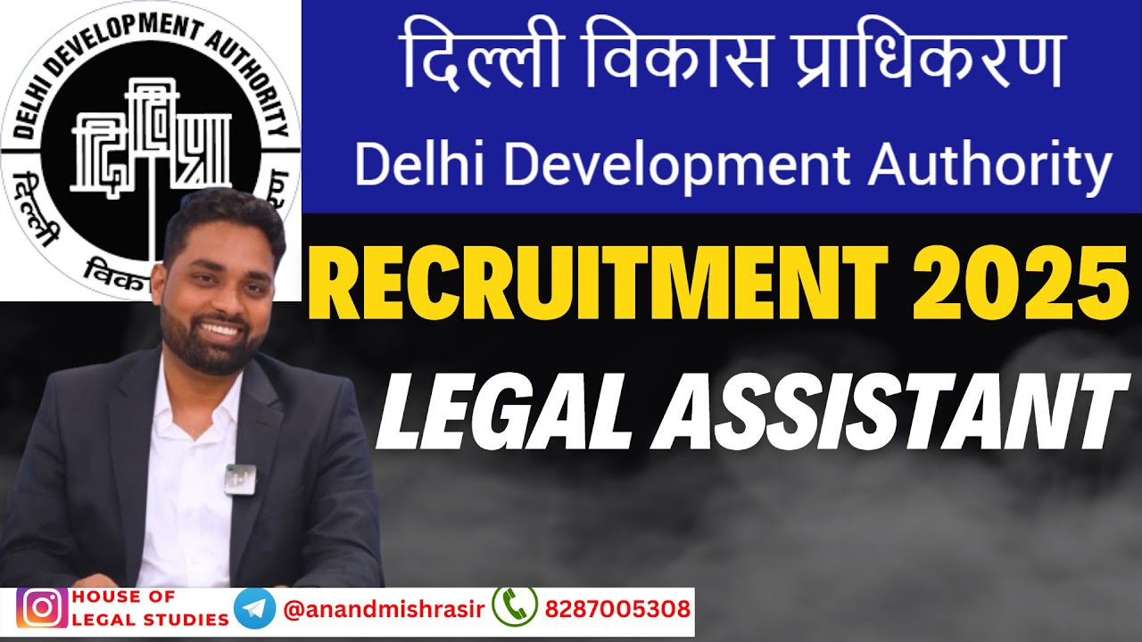 DDA VACANCY 2025 | Legal Assistant in DDA 2025 | Legal Assistant Job in ...