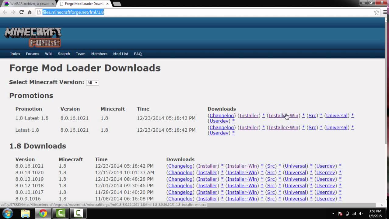 How to Install Forge for Minecraft 1.8/1.8.1 - YouTube