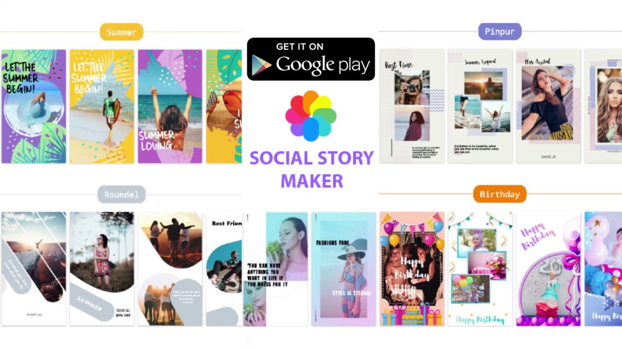 Social Story Maker App : Facebook Instagram Youtube WhatsApp Snapchat ...