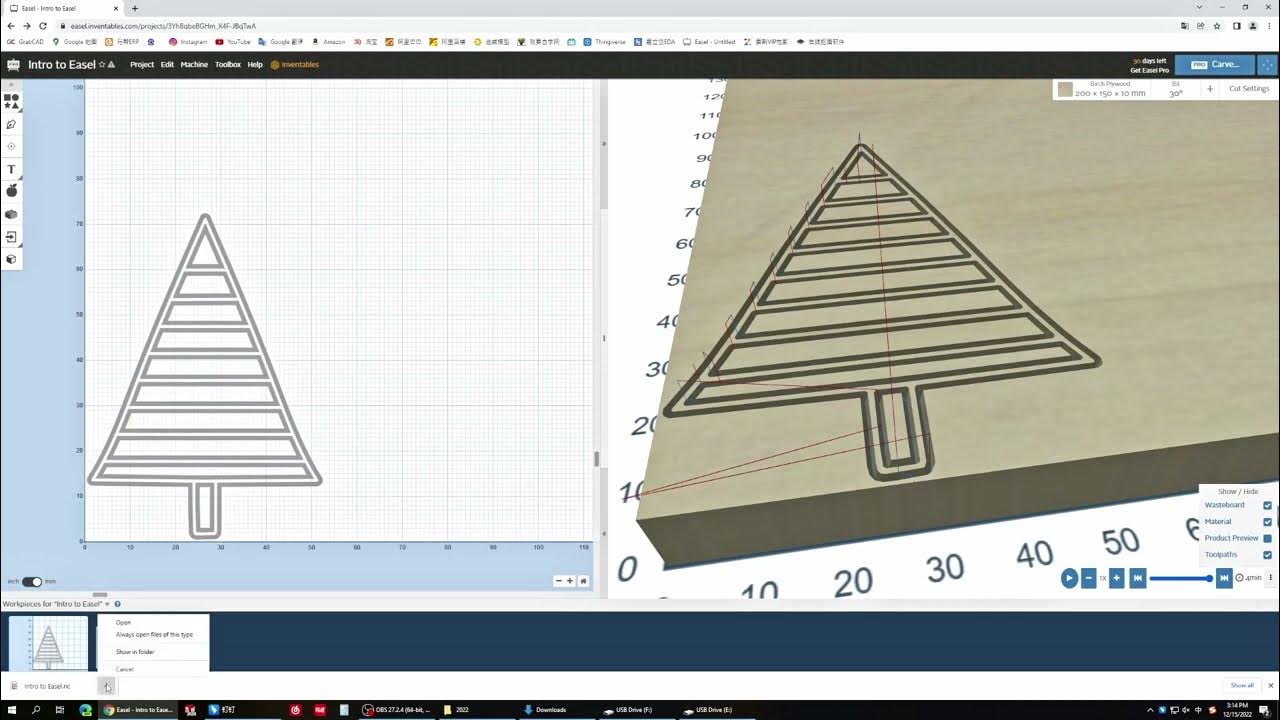 Demonstration of TTC450 Save G code with EASEL #cnc #mechblock #industrial #laserengraving # ...