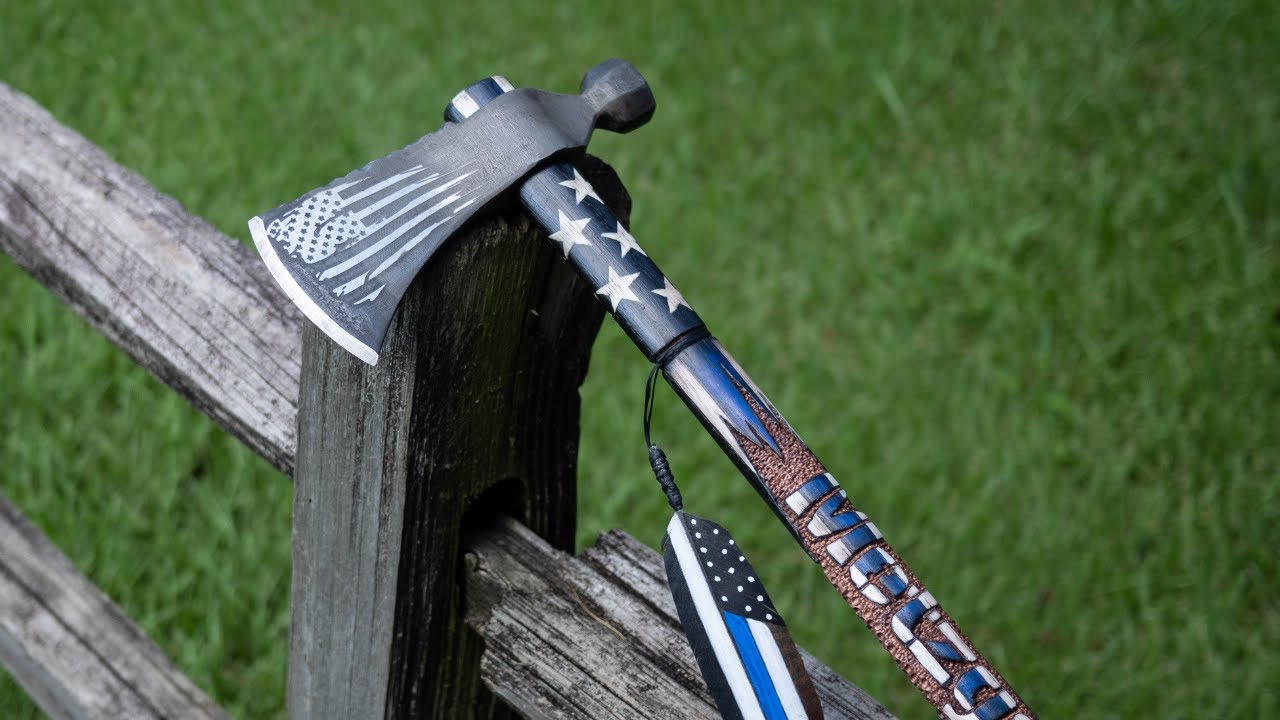 Thin Blue Line Tomahawk - Commissioned Fine Art by Cornelius Creations ...
