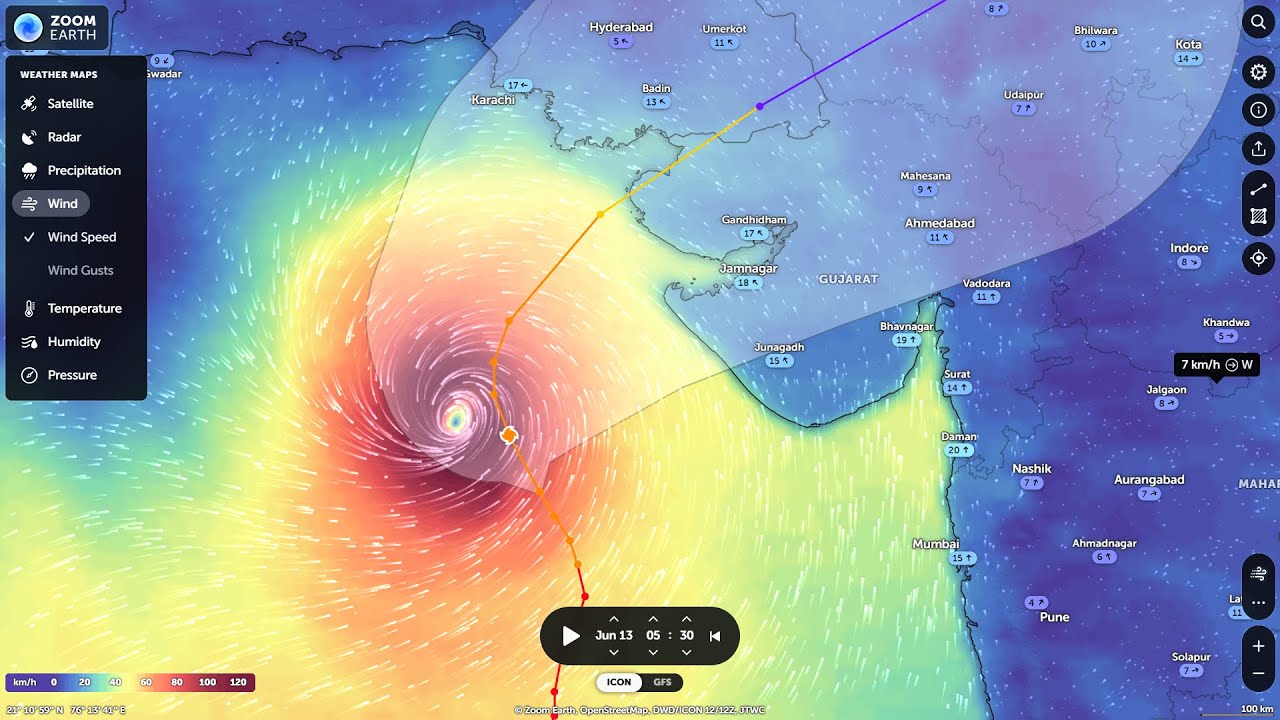Cyclone Biparjoy Approaching Gujrat and Karachi Coast - LIVE Weather ...