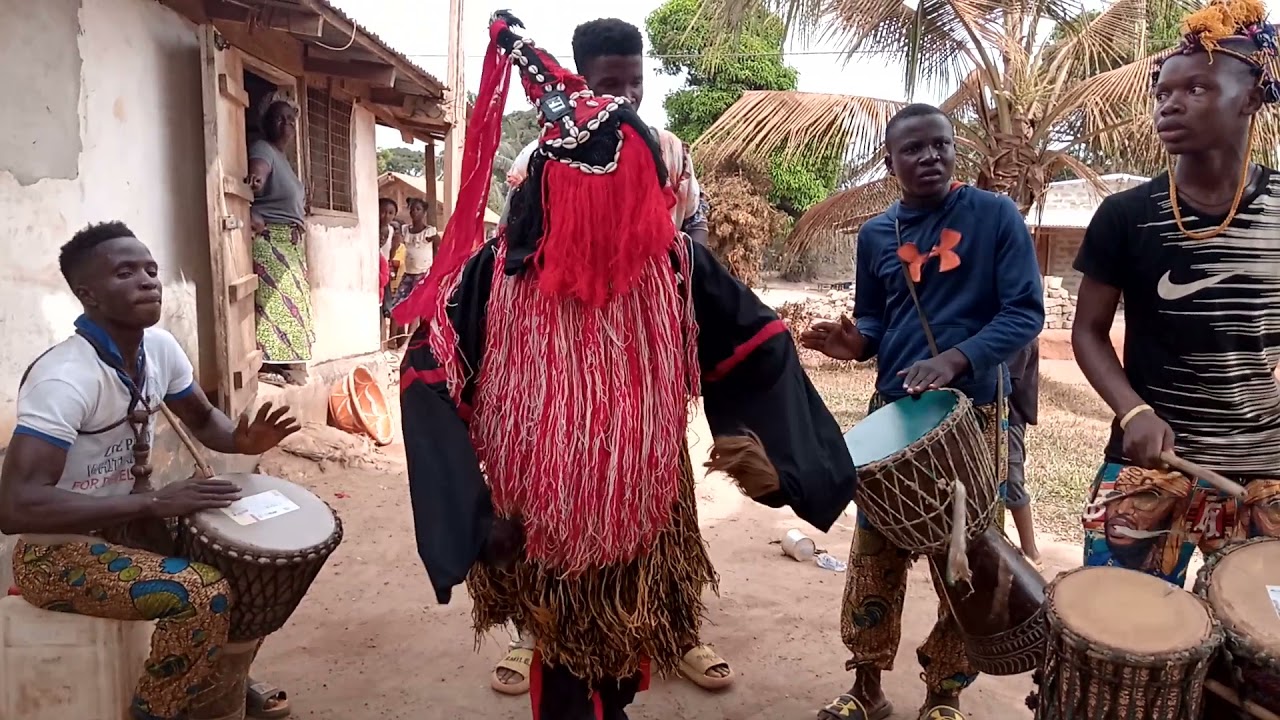 The popular dance mask in Liberian, Zwedru, Grand Gedeh. New year ...