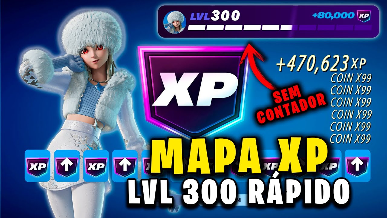 NOVO MAPA DE XP SEM CONTADOR 😱 SUBA DE NÍVEL RÁPIDO no FORTNITE 🚀 ...