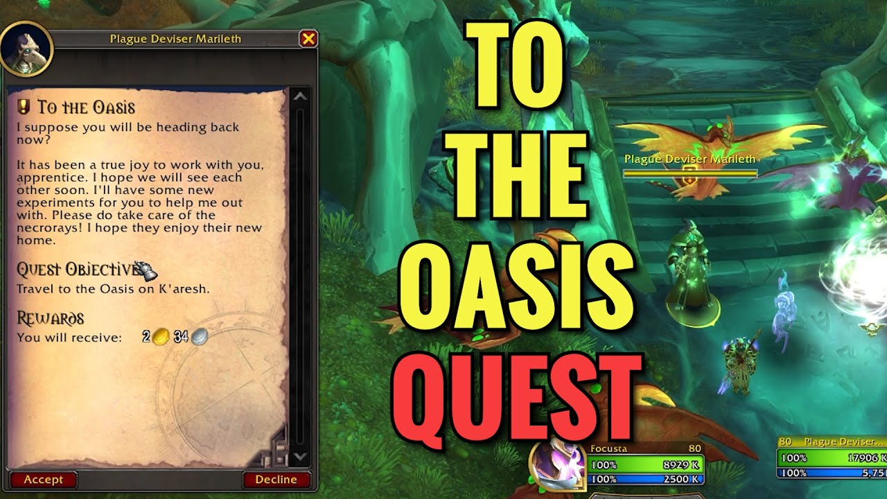 To The Oasis Quest (WoW TWW) - YouTube