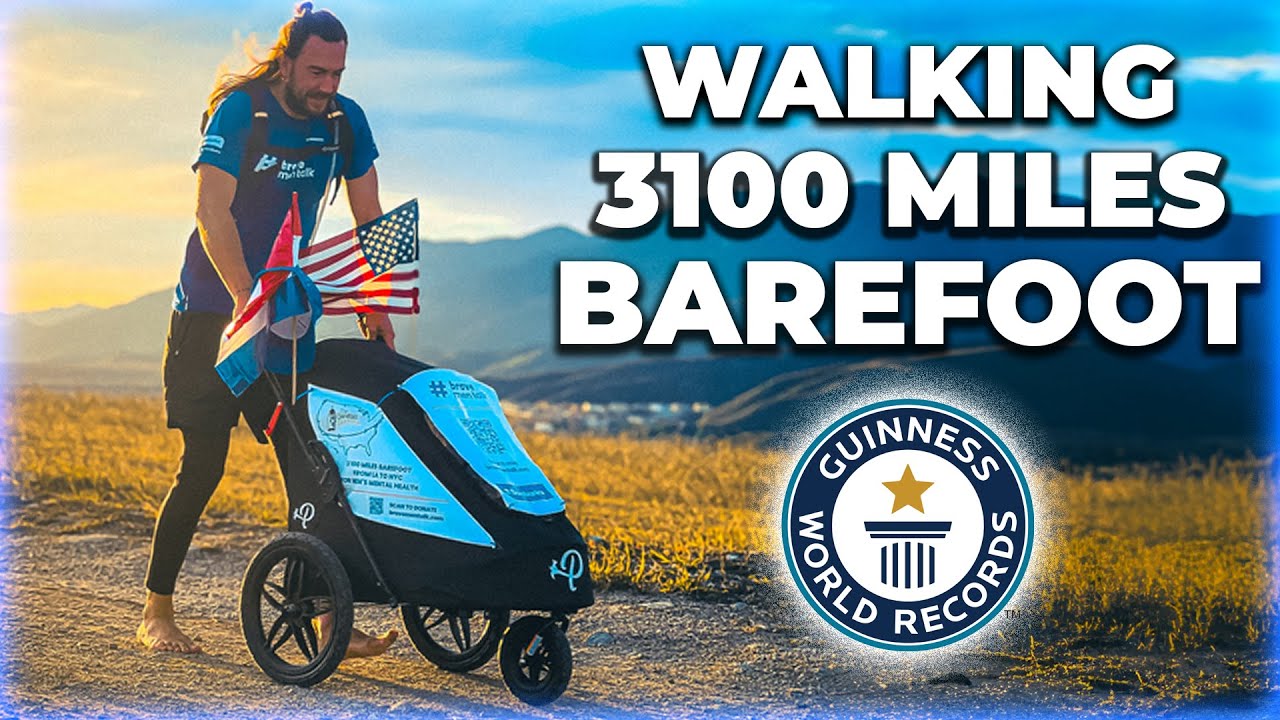 NEW GUINNESS WORLD RECORD: walking 5000km/3100mi barefoot #001 - YouTube