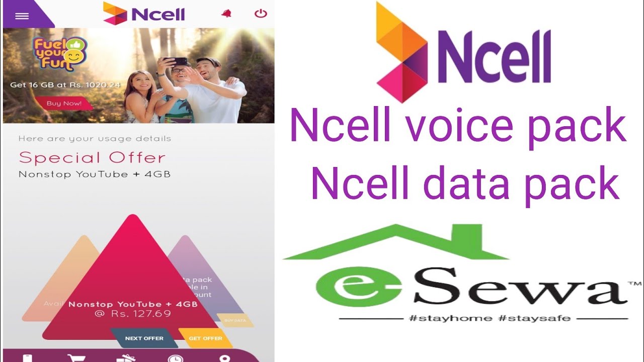 How to buy ncell voice pack and data pack form esewa. - YouTube