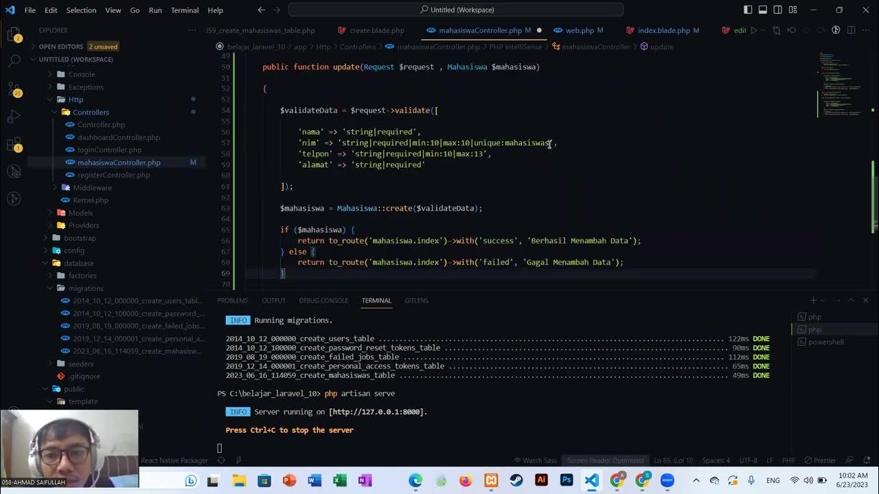 Pertemuan 10 Laravel 10 Belajar Update Data Pada Laravel - YouTube