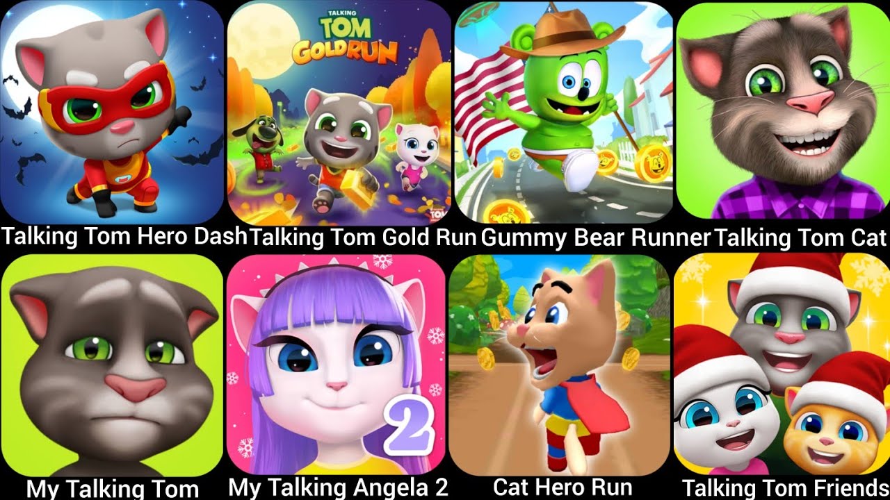 Talking Tom Cat 2,Talking Tom Hero Dash,Cat Hero Run,Gummy Bear Runner ...