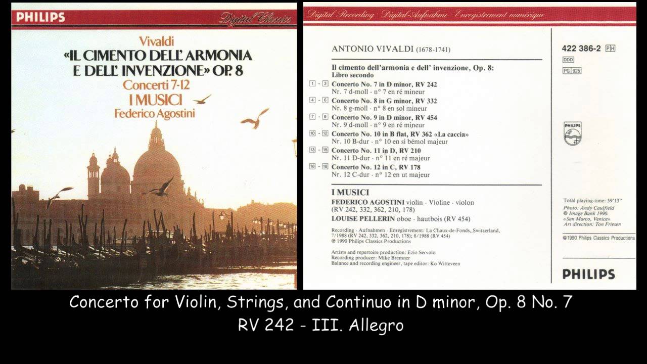 Vivaldi - Concerti No. 7-12 Op. 8 - I Musici - Agostini - 1988 - YouTube