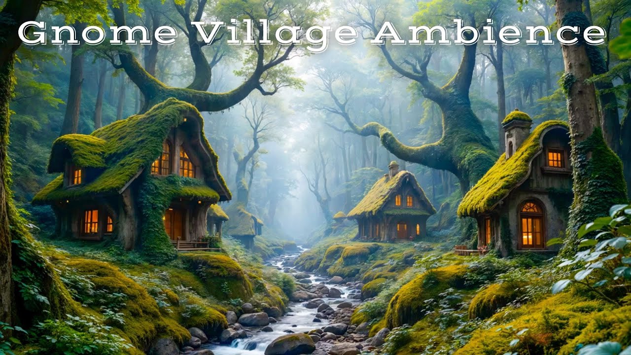 Gnome Forest Village - DEEP Ethereal and Mystical Ambient Music with Running Stream Water sounds ...