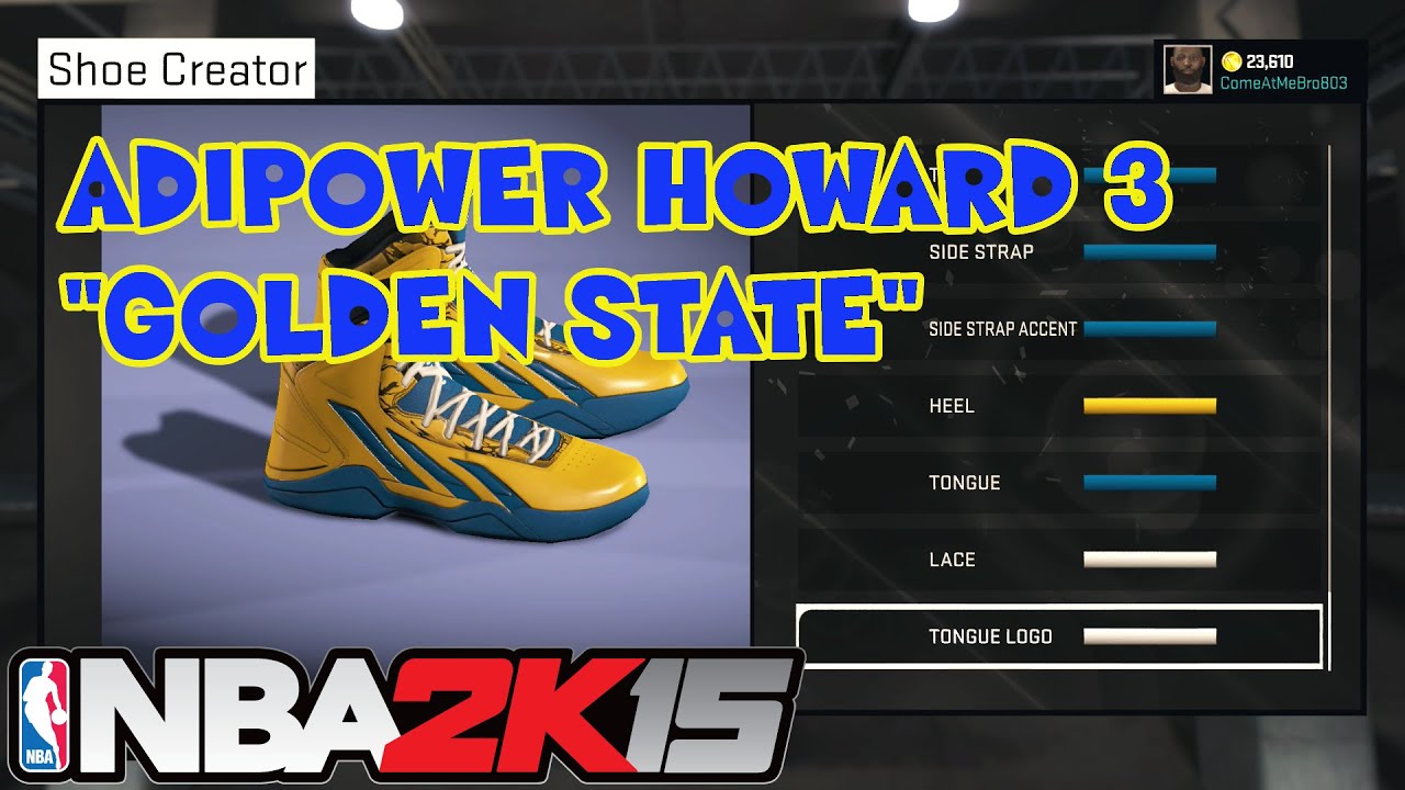 NBA 2K15 Shoe Creator | AdiPower Howard 3 Golden State | Xbox One - YouTube