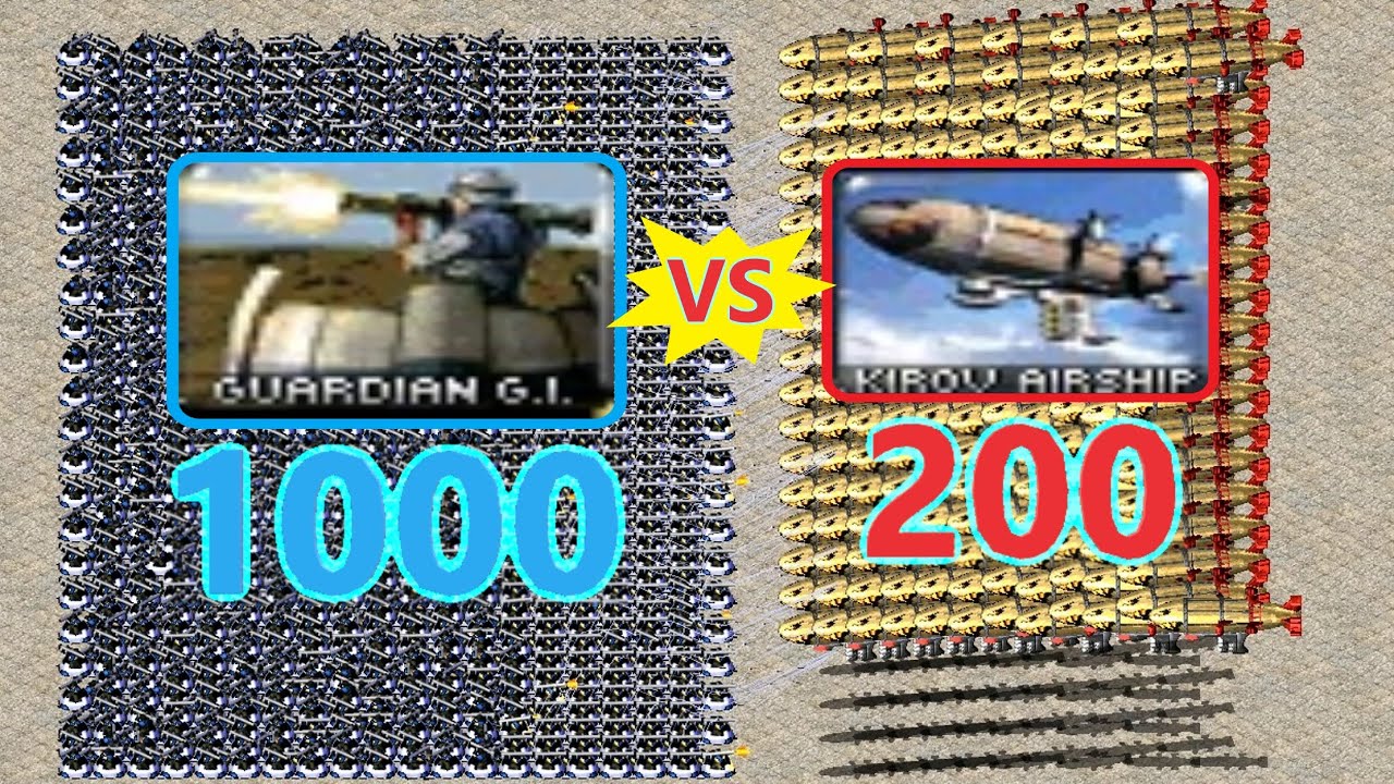 Guardian Gi's vs Kirovs - Same Cost - Red Alert 2 - YouTube