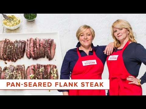 How to Make Tender Pan-Seared Flank Steak with Mustard-Chive Butter