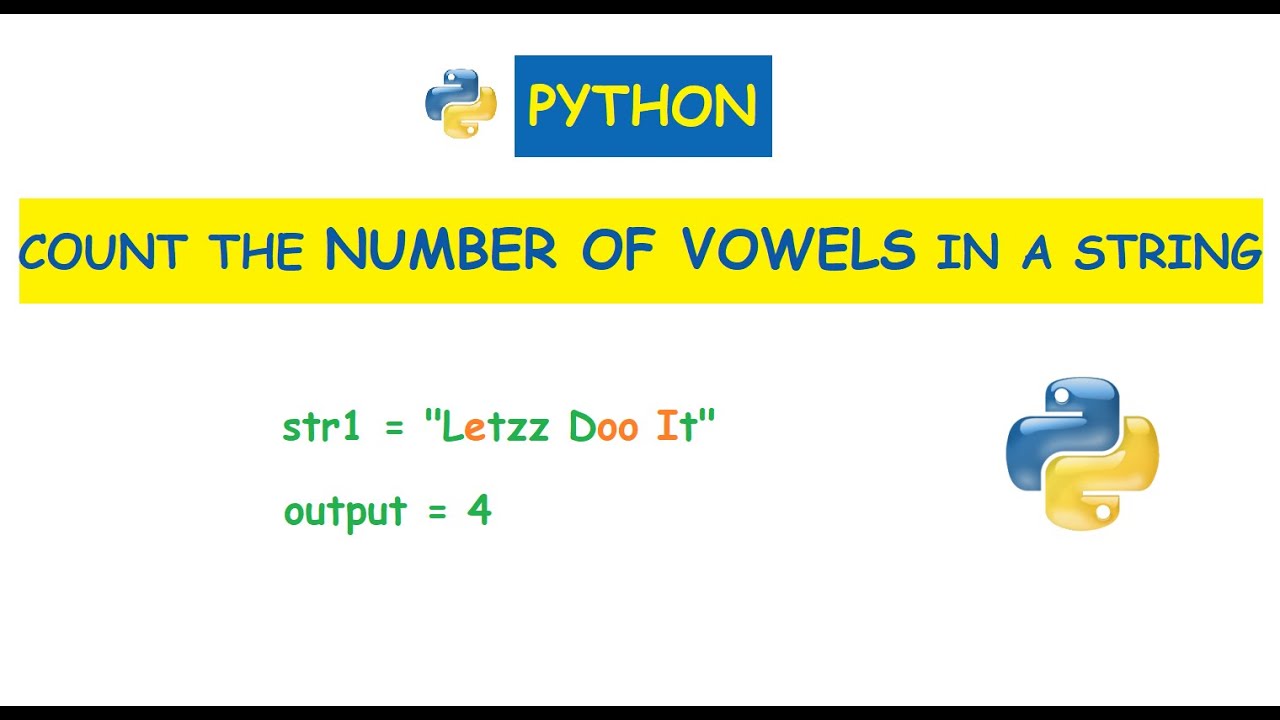 Python : Count the vowels in a string - YouTube