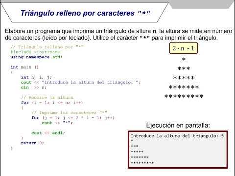 Dibujar un triángulo de asteriscos (relleno y hueco) - YouTube