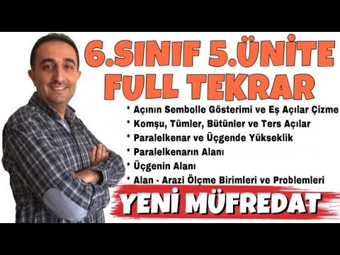 6. SINIF MATEMATİK 5. ÜNİTE FULL TEKRAR | AÇILAR ve ALAN ÖLÇME KONU ANLATIMI