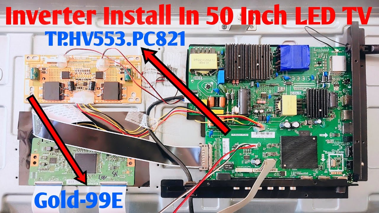 How To Repair 50 Inch LED TV One Time Backlight Blink Problem Inverter Installed - TP.HV553 ...