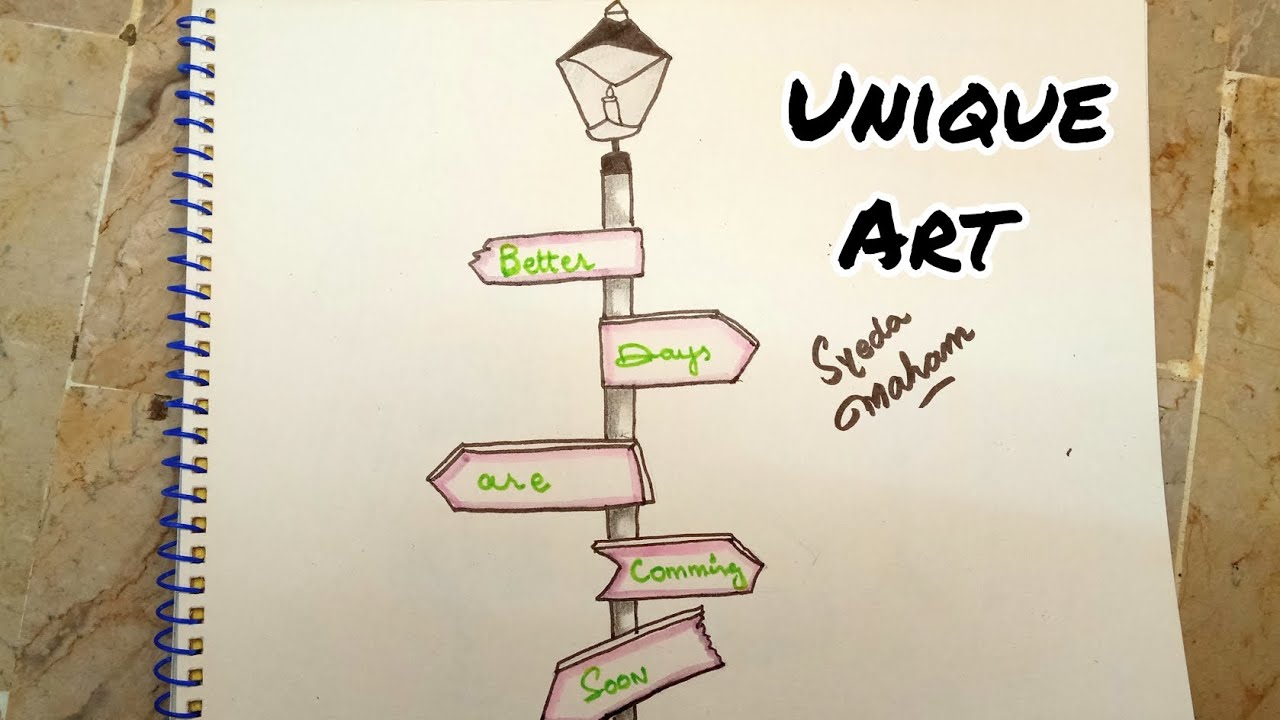 Draw a fandom signpost ||How to draw in Easy way - YouTube