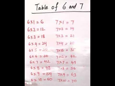 Table of 6 and 7 - class1 - Mathematics - YouTube