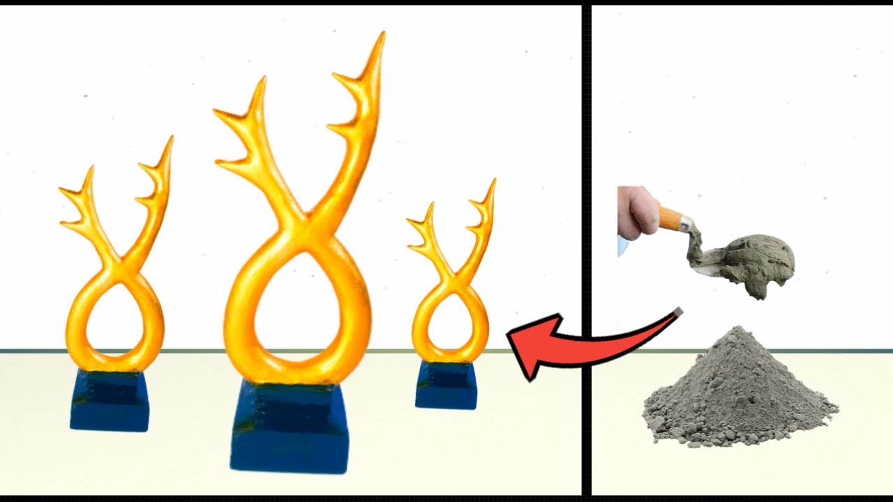 Easy Cement Craft For Room Decor | Showpiece Making With Cement | DIY ...